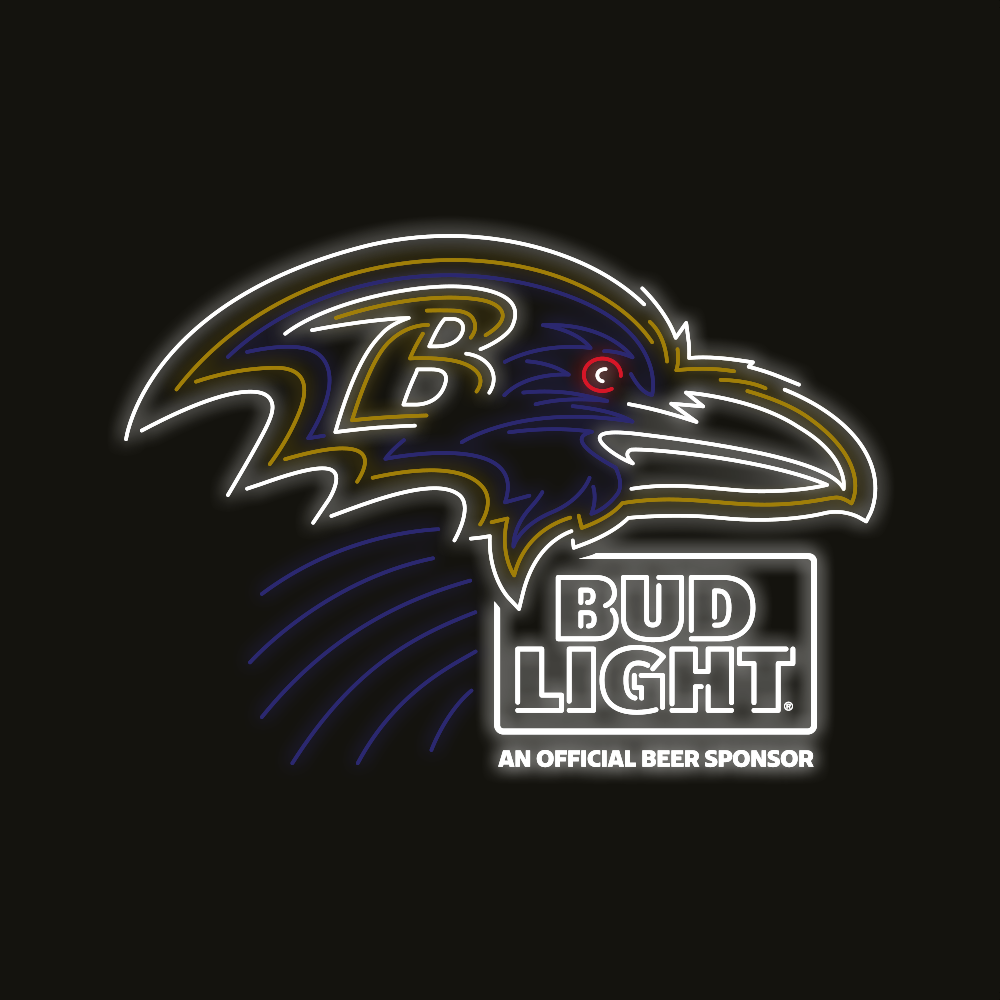 Bud Light Baltimore Ravens NFL LED Sign