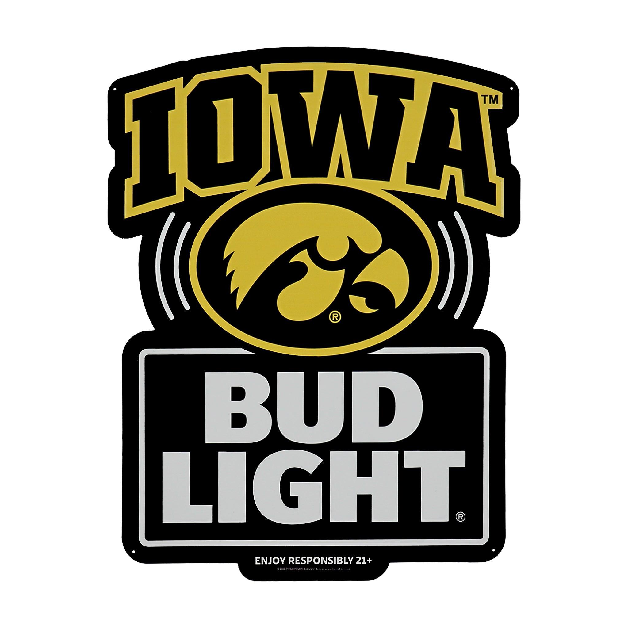 Bud Light Iowa Hawkeyes Metal Sign