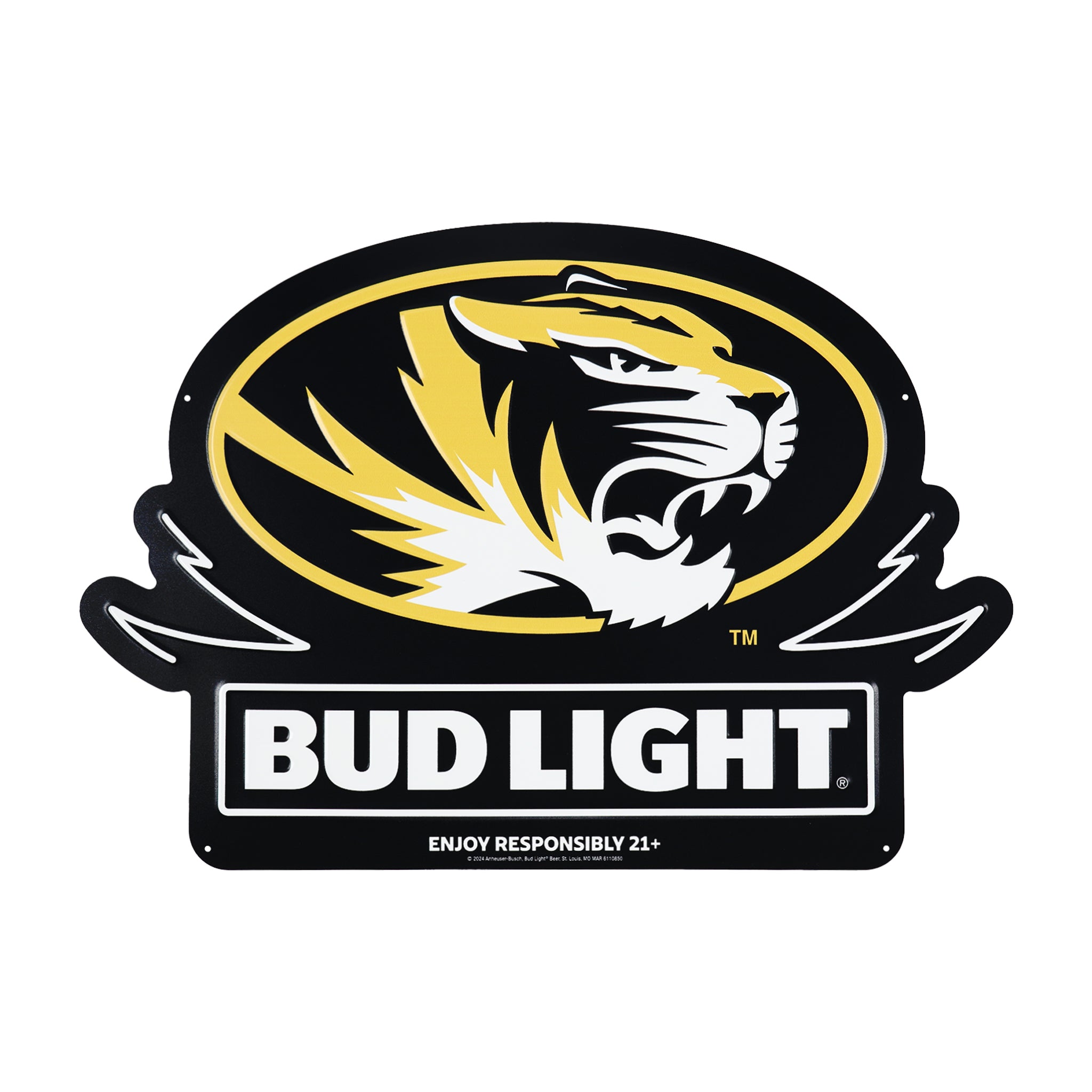 Bud Light Missouri Tigers Metal Sign