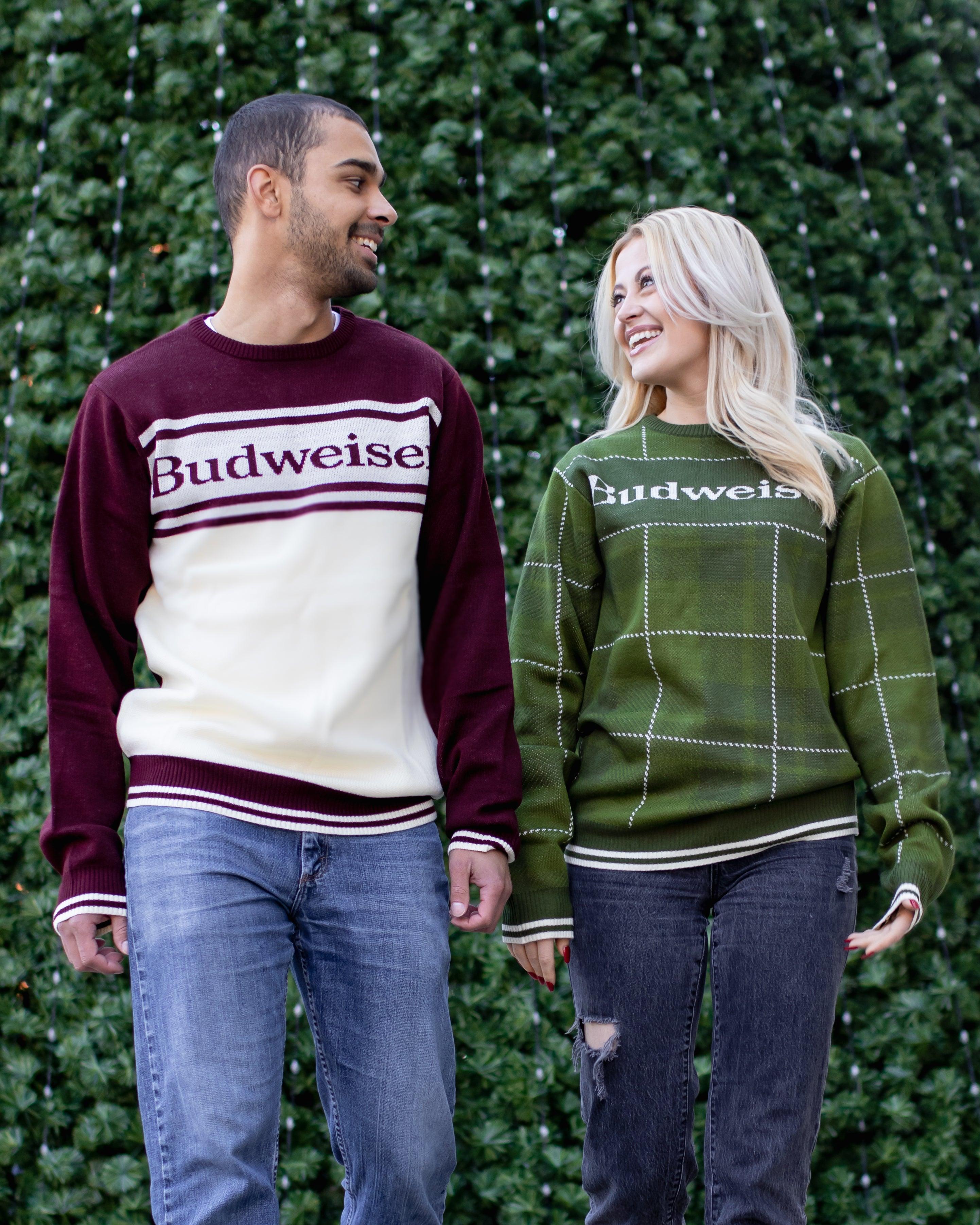 Budweiser Plaid Sweater